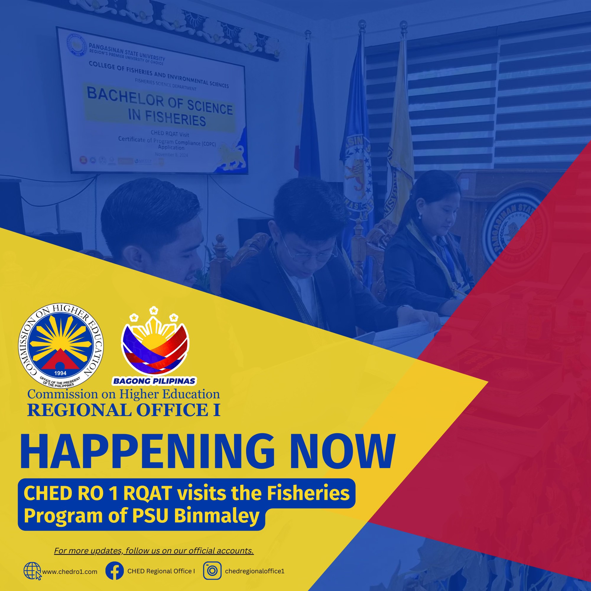 CHEDRO1 RQAT visits the Fisheries Program of PSU Binmaley - CHED Region 1